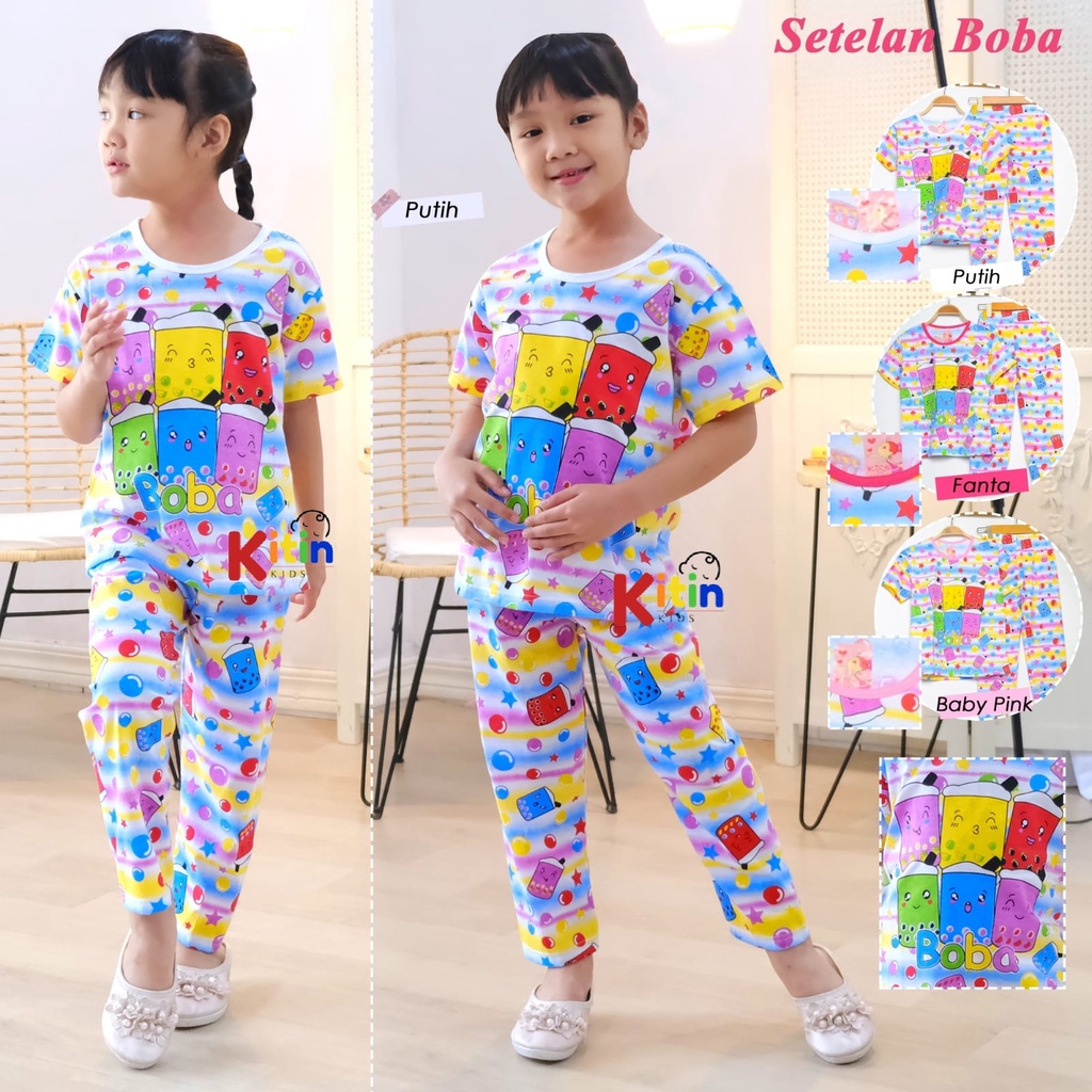 Jual KK - CP SETELAN BAJU PIYAMA DAN TIDUR TANGAN PENDEK CELANA PANJANG ANAK CEWEK/PEREMPUAN ...