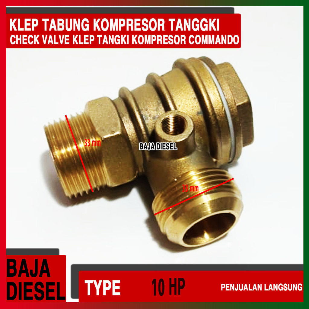 Jual Klep Tabung Kompresor Tangki Check Valve Tangki 10 HP | Shopee ...