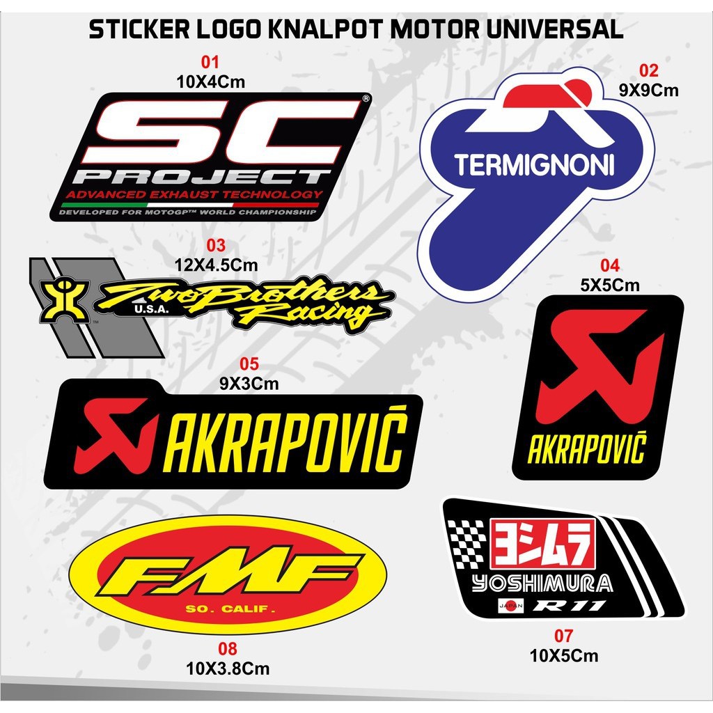 Jual STICKER STICKERS LOGO KNALPOT MOTOR GSX CBR R1 R25 R15 KTM DUCATI ...