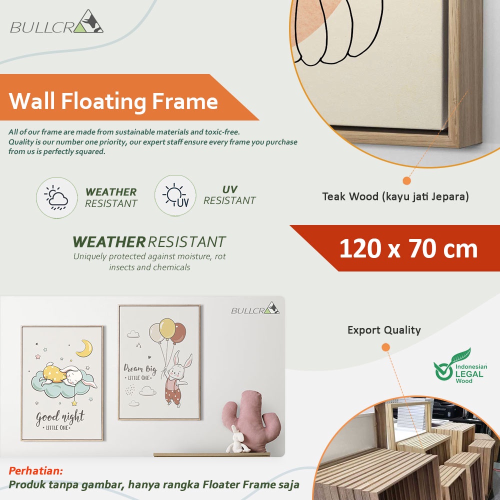 Jual Floating frame custom poster bingkai spanram canvas lukis kayu ...