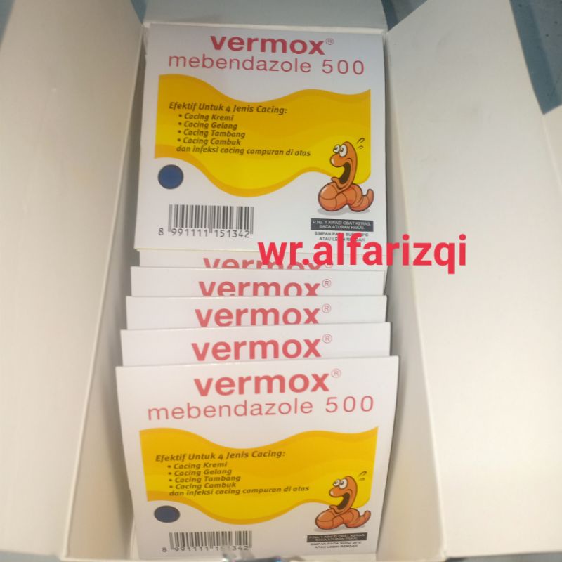 Jual VERMOX Mebendazole 500gr 1 Tablet / Obat Cacing Gelang / Cacing ...