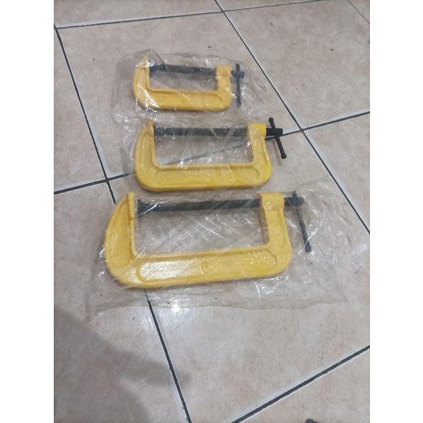 Jual Paket Clamp C besar isi 3pcs / Alat penjepit model C / Catok model ...