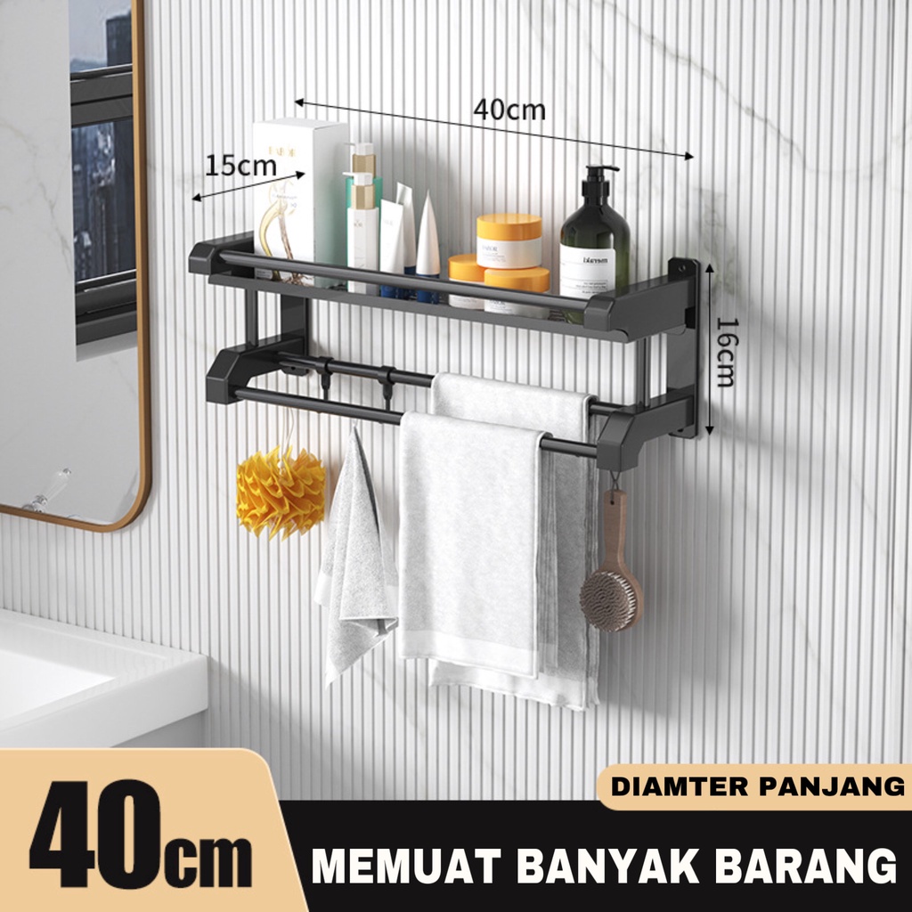 Jual Rak Dinding Kamar Mandi Stainless Steel Hitam Rak Sadun Kamar ...