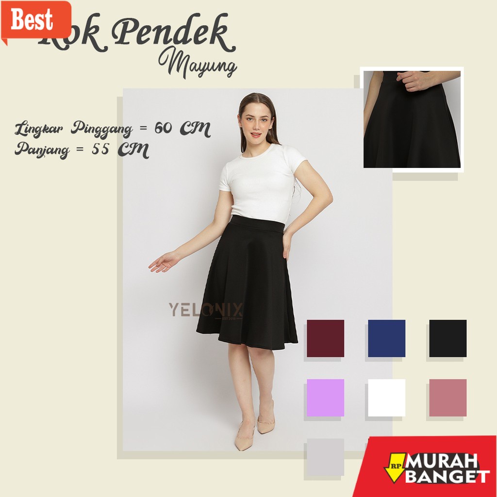 Jual Midi model terbaru- ROK FLARE MIDI SKIRT SCUBA MAYUNG LEBAR ...