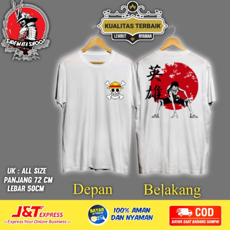 Jual baju one piece luffy / kaos luffy one piece / t-shirt one piece ...