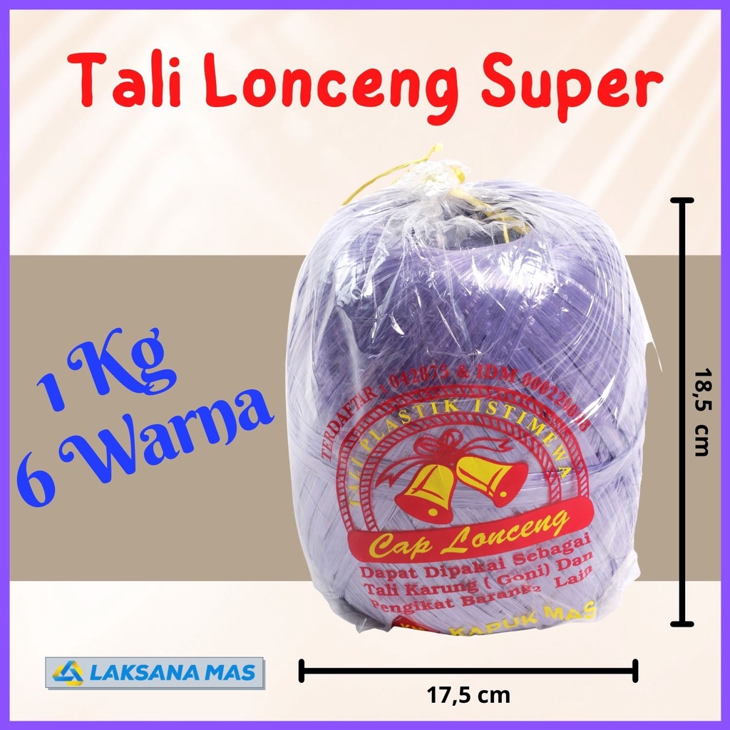 Jual Tali Rafia Plastik Laksanamas Merek Lonceng Super Warna Ungu/Oren ...