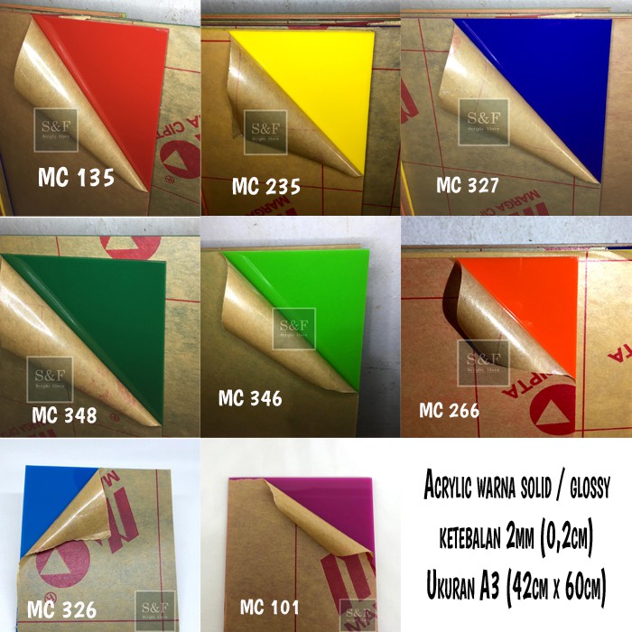 Jual Akrilik Warna 2mm A2 60x42 Acrylic Warna Akrilik Lembaran Akrilik Warna Akrilik