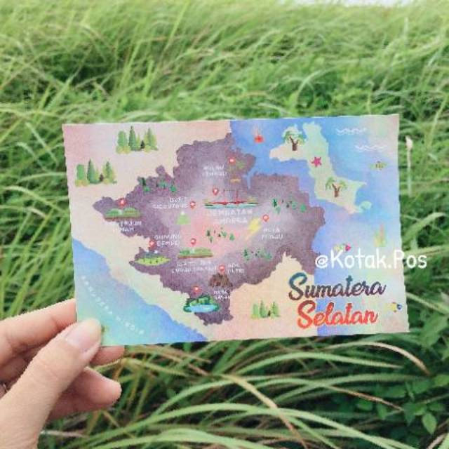 Jual SUMSEL MAP CARD KARTU POS POSTCARD SURAT FILATELI POSTCROSSING ...