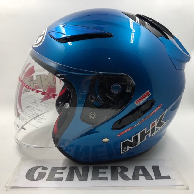 Jual Helm NHK R1 Solid Blue Metalic Biru Metalic Double Visor | Shopee ...
