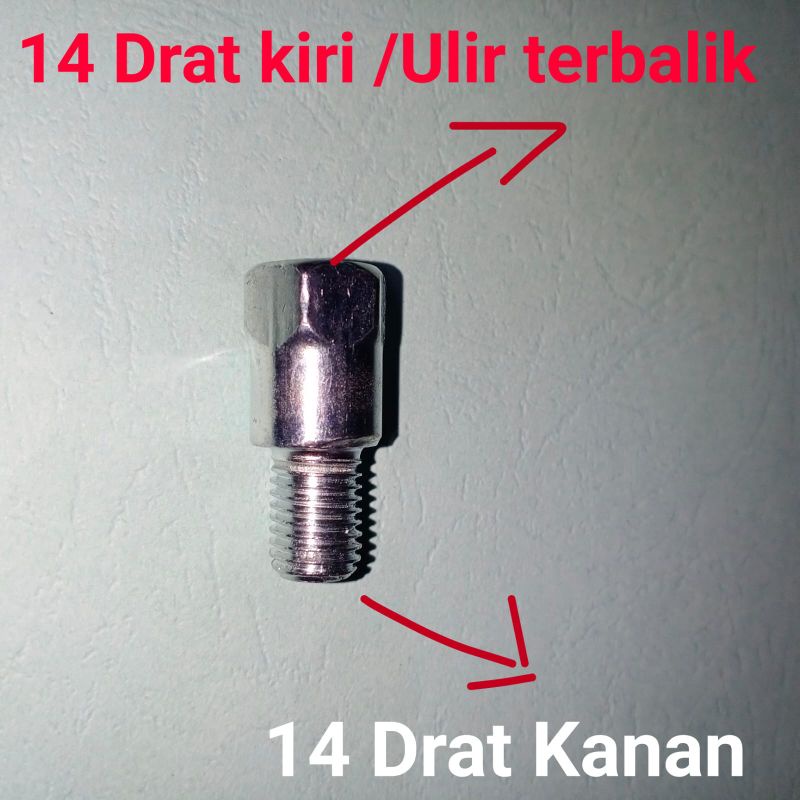 Jual Adapter sambungan spion atas drat kiri 14 bawah drat 14 kanan ...