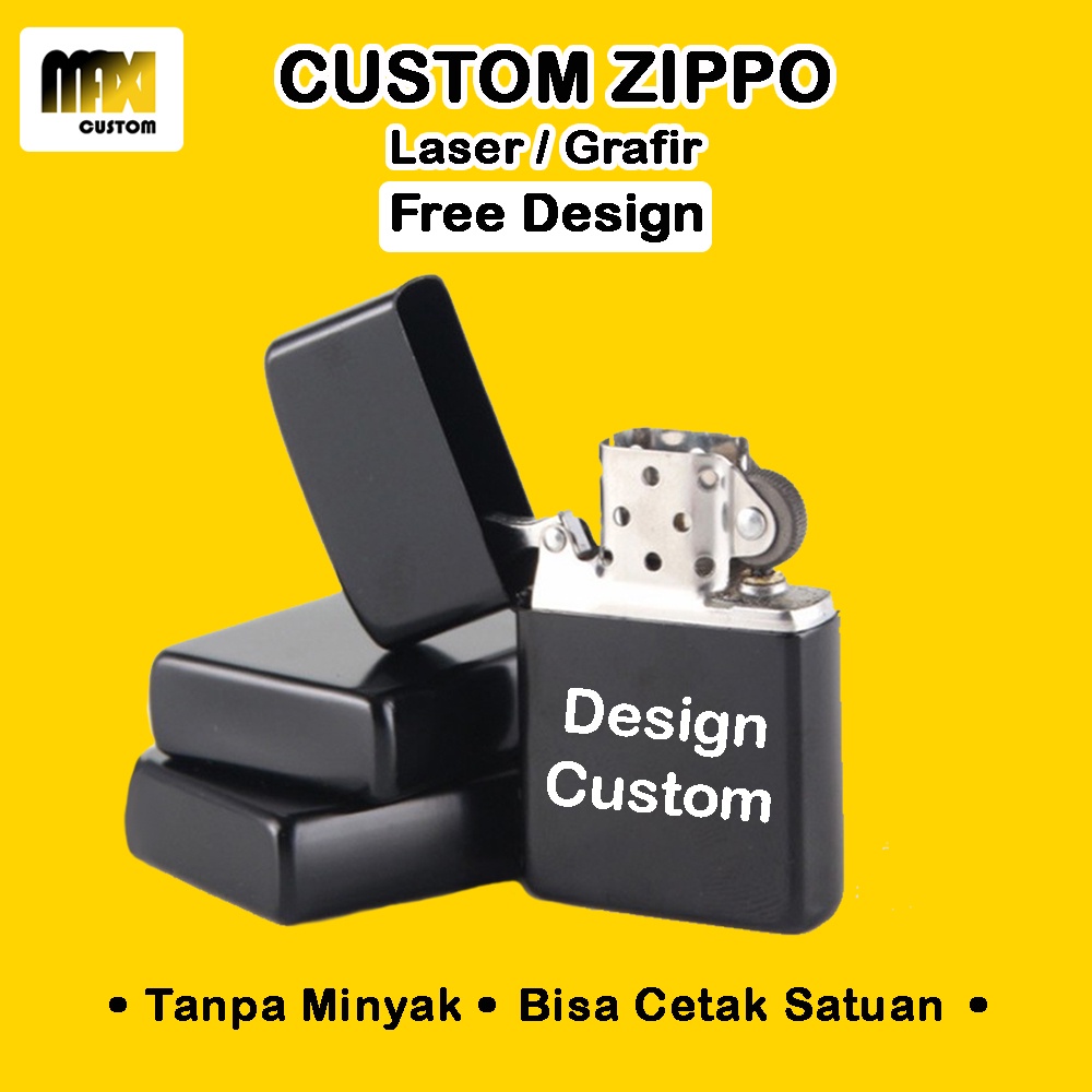 Jual Custom Korek Api / Lighter Zippo - Cetak Grafir - Souvenir - Hitam ...