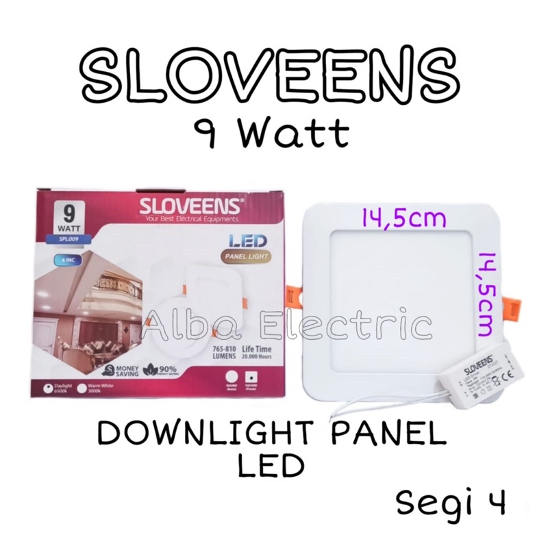 Jual Lampu Downlight Panel LED 9Watt Kotak SLOVEENS LED Panel 9watt ...
