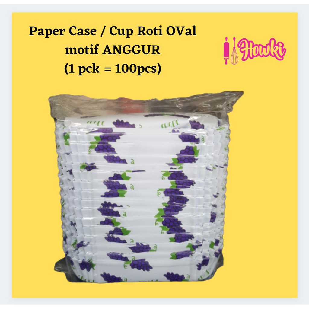 Jual Cup Roti Oval Motif Anggur Isi (100pcs) | Shopee Indonesia