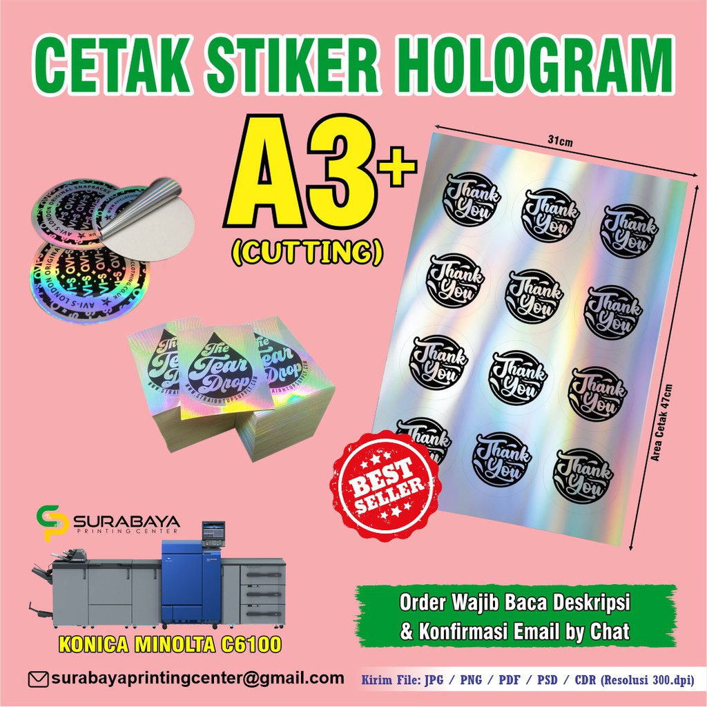 Jual CETAK STIKER VINYL HOLOGRAM KUALITAS BAGUS MURAH + CUTTING ...