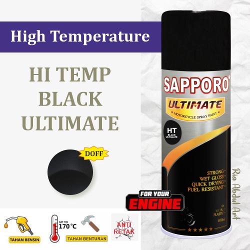 Jual CAT SAPPORO ULTIMATE HT BLACK ULTIMATE / HIGH TEMPERATUR | Shopee Indonesia