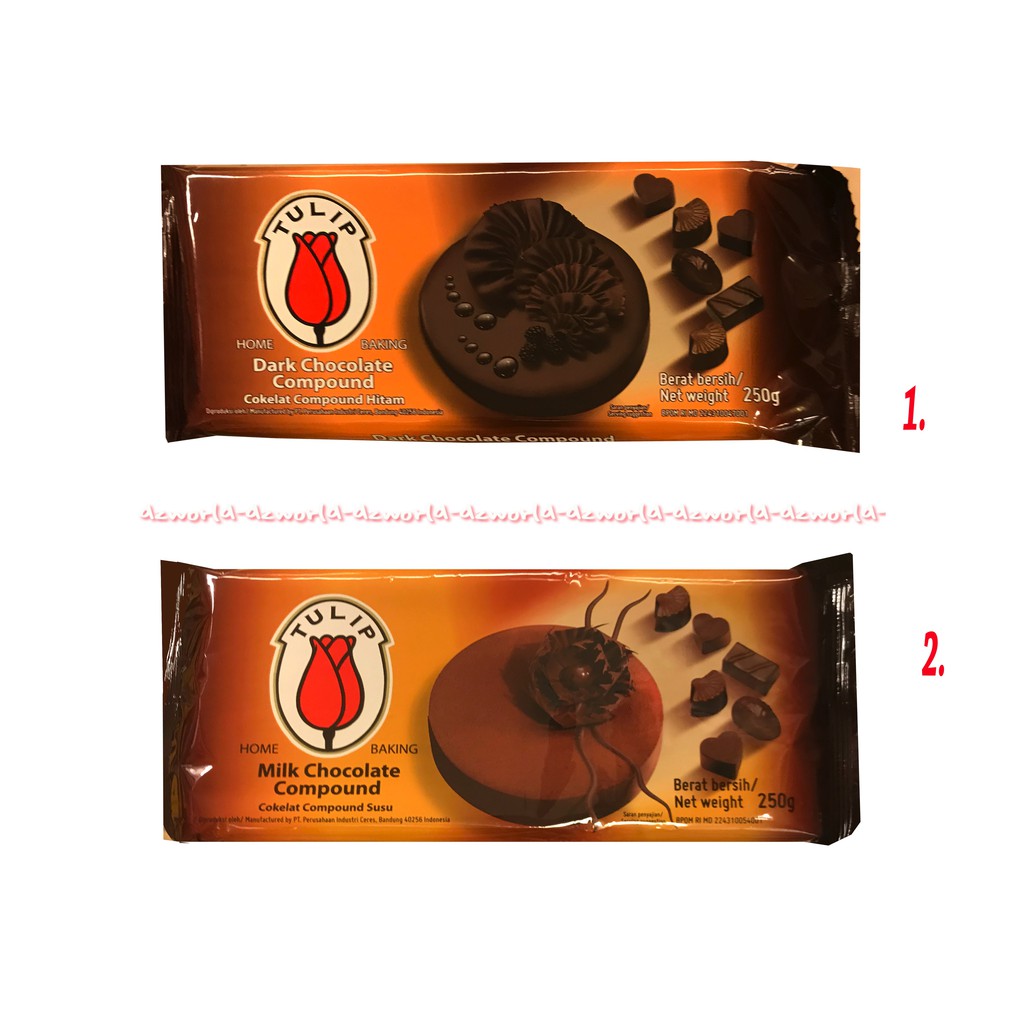Jual Tulip Dark 250gr Chocolate Compound Milk Coklat Batangan Untuk Kue