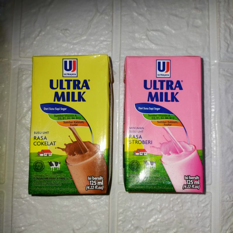 Jual ULTRAMILK SUSU UHT RASA COKLAT/COKELAT, STROBERI/STOBERI 125ml ...