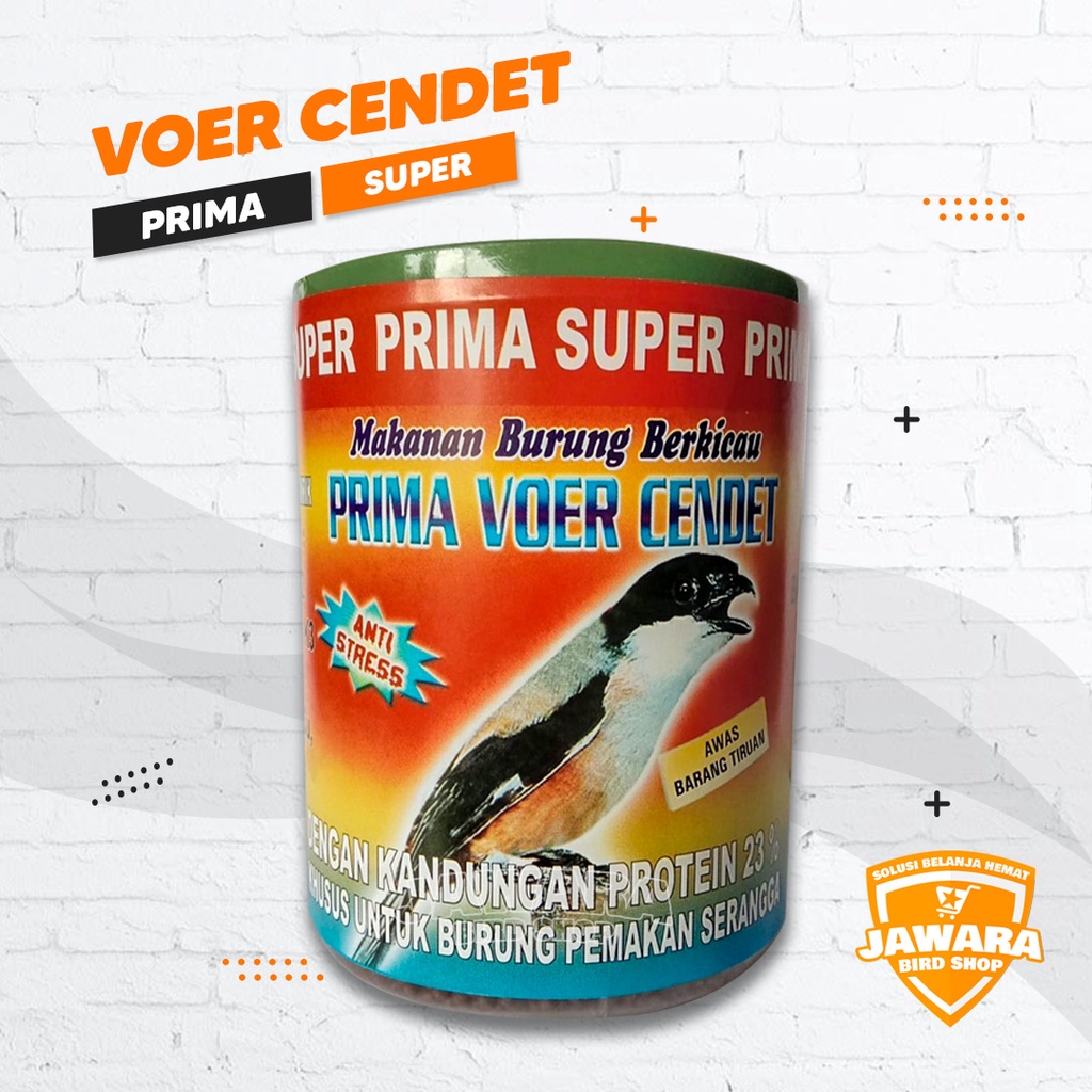 Jual PAKAN BURUNG PRIMA VOER CENDET kemasan toples pakan burung kacer ...