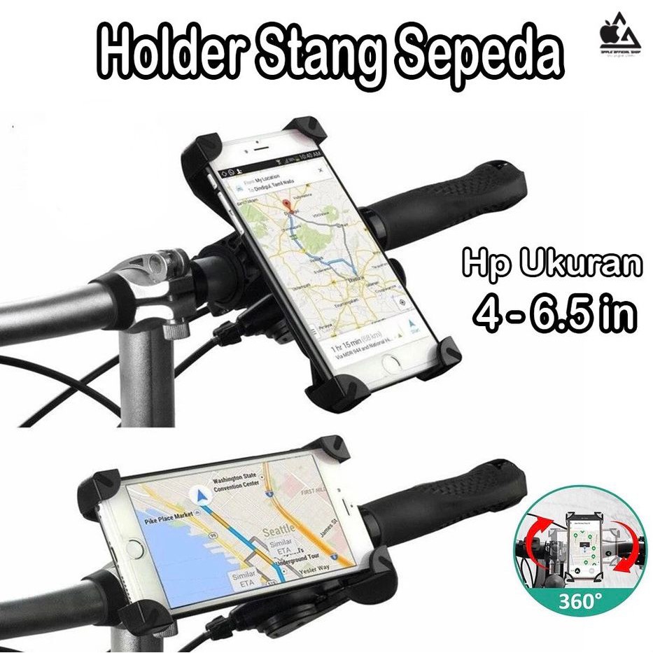 Jual Phone Holder HP SEPEDA UNIVERSAL 360 Derajat Bike Phone Holder Jepit Stang Sepeda Motor ...