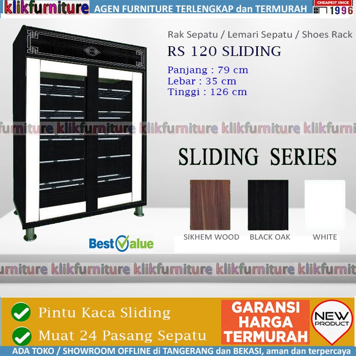 Jual Lemari Sepatu / Rak Sepatu / Shoes Rack Kayu Pintu Sliding RS120 ...