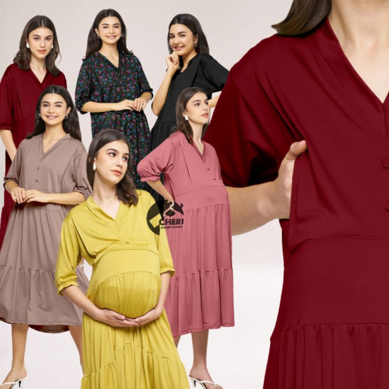 Jual baju menyusui/busui/busui friendly/baju menyusui/dress busui Marun ...