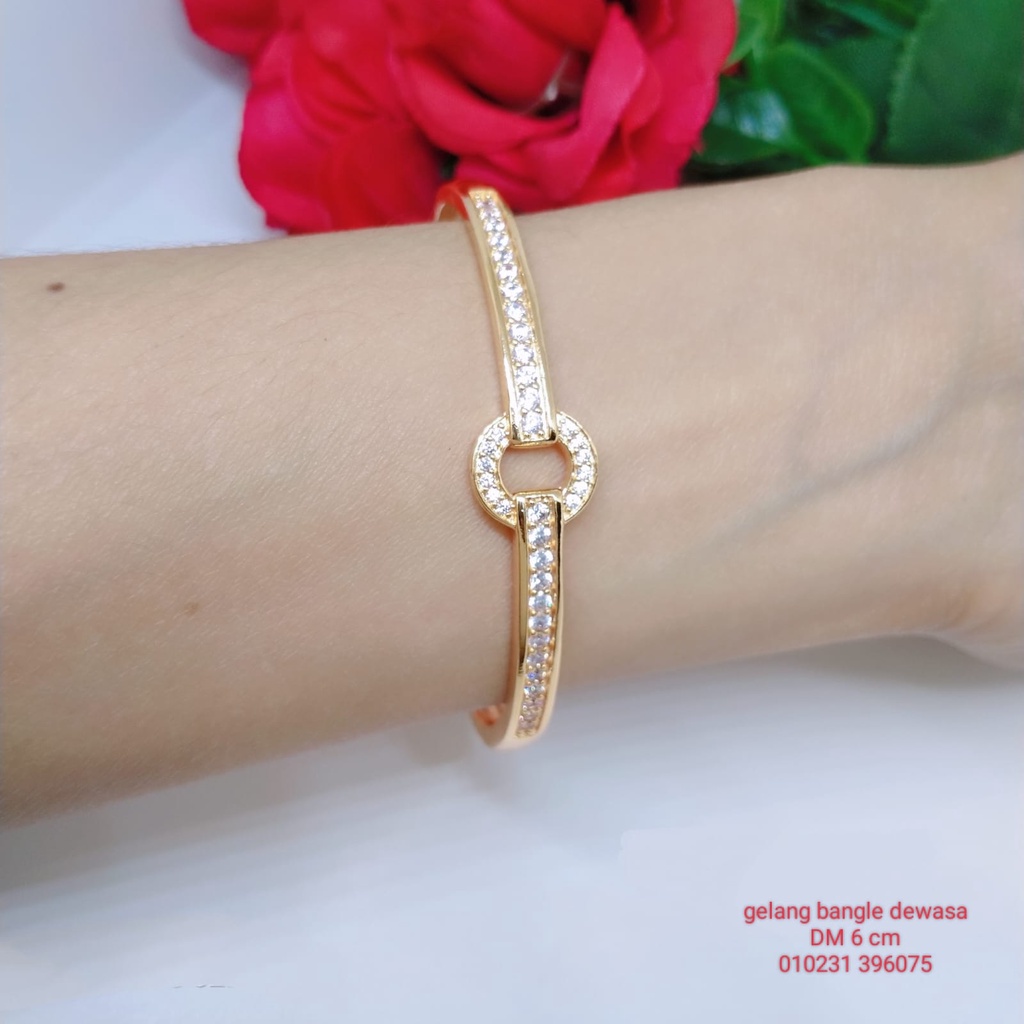 Jual Gelang Tangan Bangle Wanita Titanium Xuping Perhiasan Aksesoris Fashion Lapis Emas Anti ...