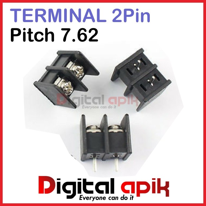 Jual Terminal Block pcb Screw 2 Pin Pitch 7.62mm 7,62 mm 7.62 Hitam 2P ...