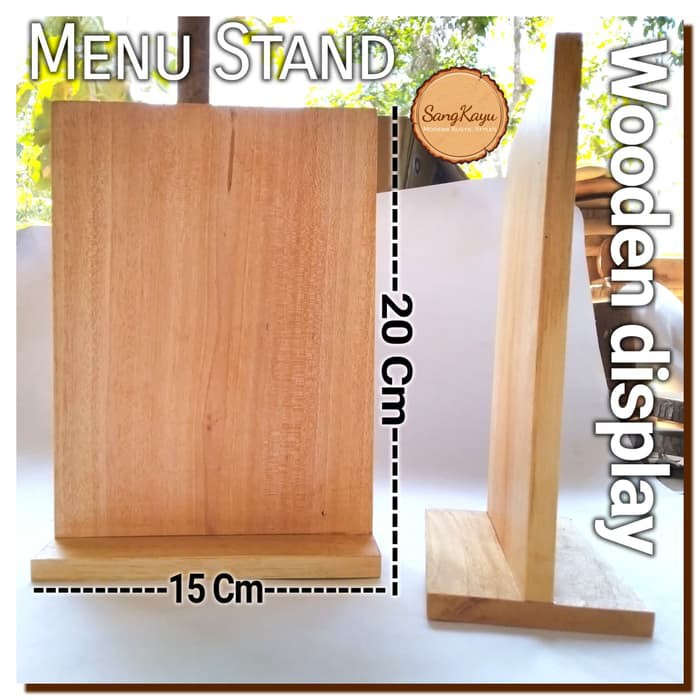 Jual SangKayu Menu Stand 15x20 cm Wooden Display Stand Pajangan Menu ...