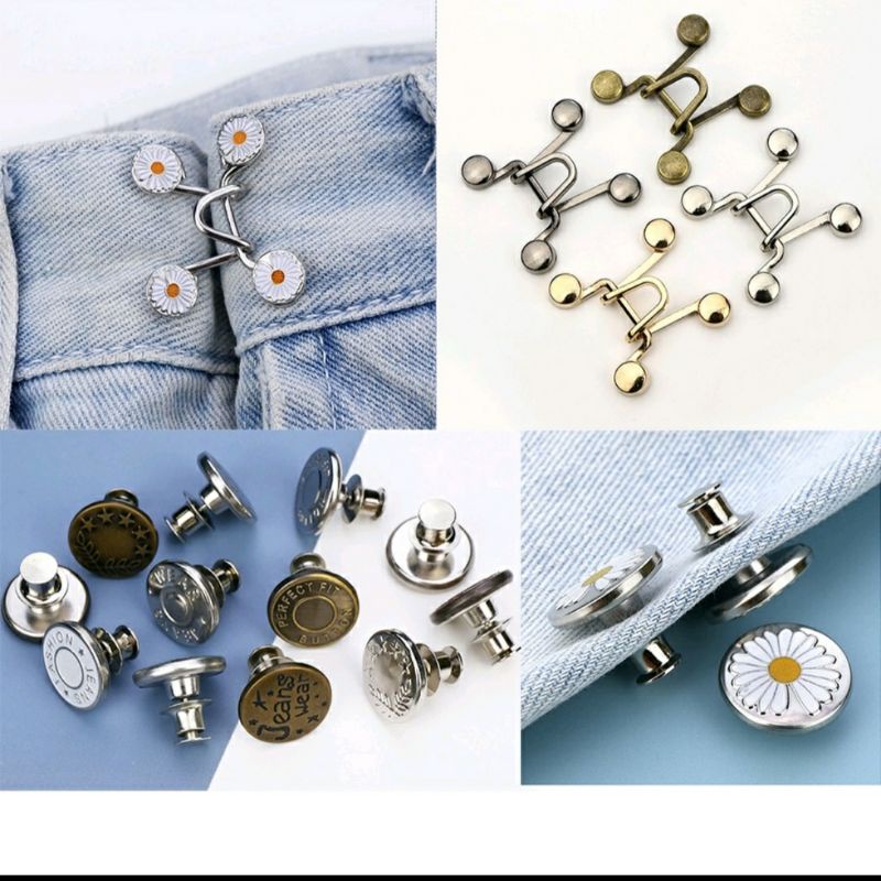 Jual ( Surabaya ) ( COD ) Kancing jeans kait pengecil lingkar pinggang ...