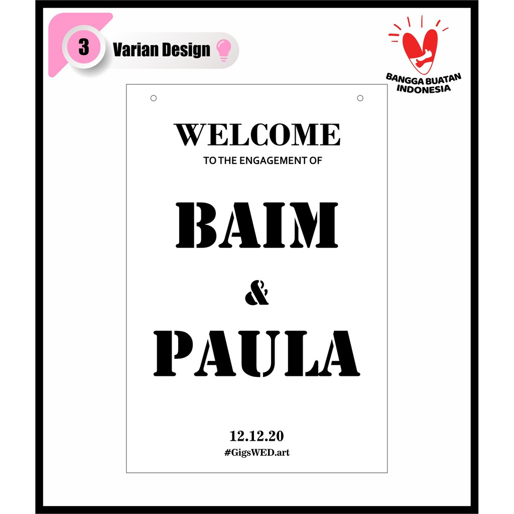 Jual Acrylic wedding sign /akrilik sign / welcome board / engagement ...