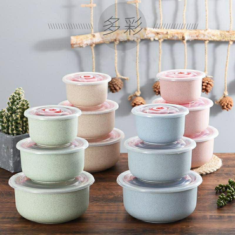 Jual Mangkuk SET isi 3PCS Mangkok Wadah Tempat Makanan plus Tutup Kotak ...