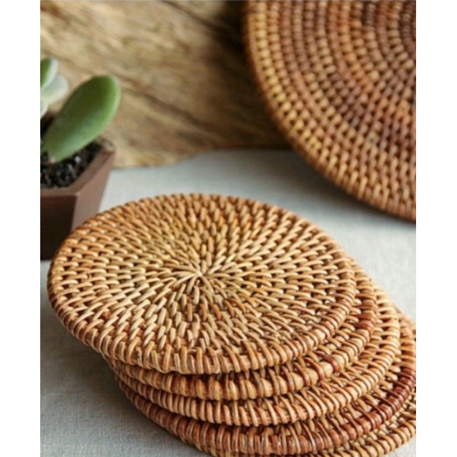 Jual Placemat Rotan Alas Gelas Rotan Tatakan Alat Makan | Shopee Indonesia