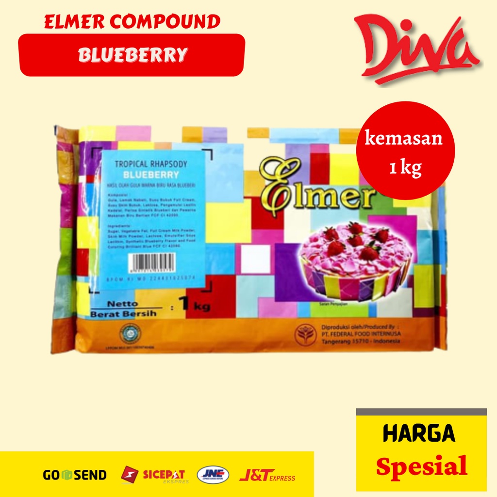 Jual [1 kg ] Elmer Compound Blueberry / Coklat Elmer Blueberry | Shopee ...