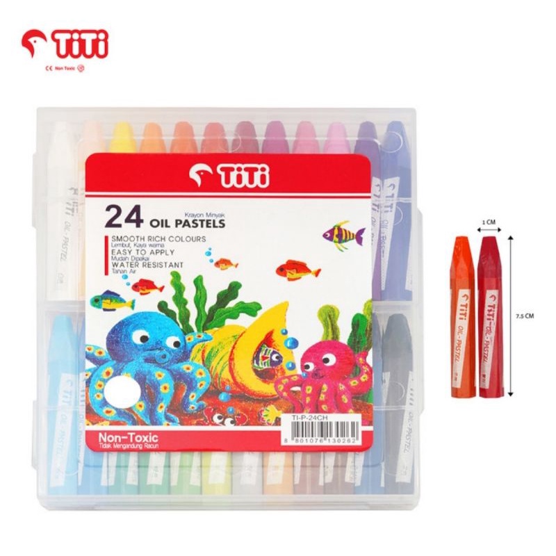 Jual Titi Crayon 24 Warna - Oil Pastel 24 Color TI-P-24S | Shopee Indonesia
