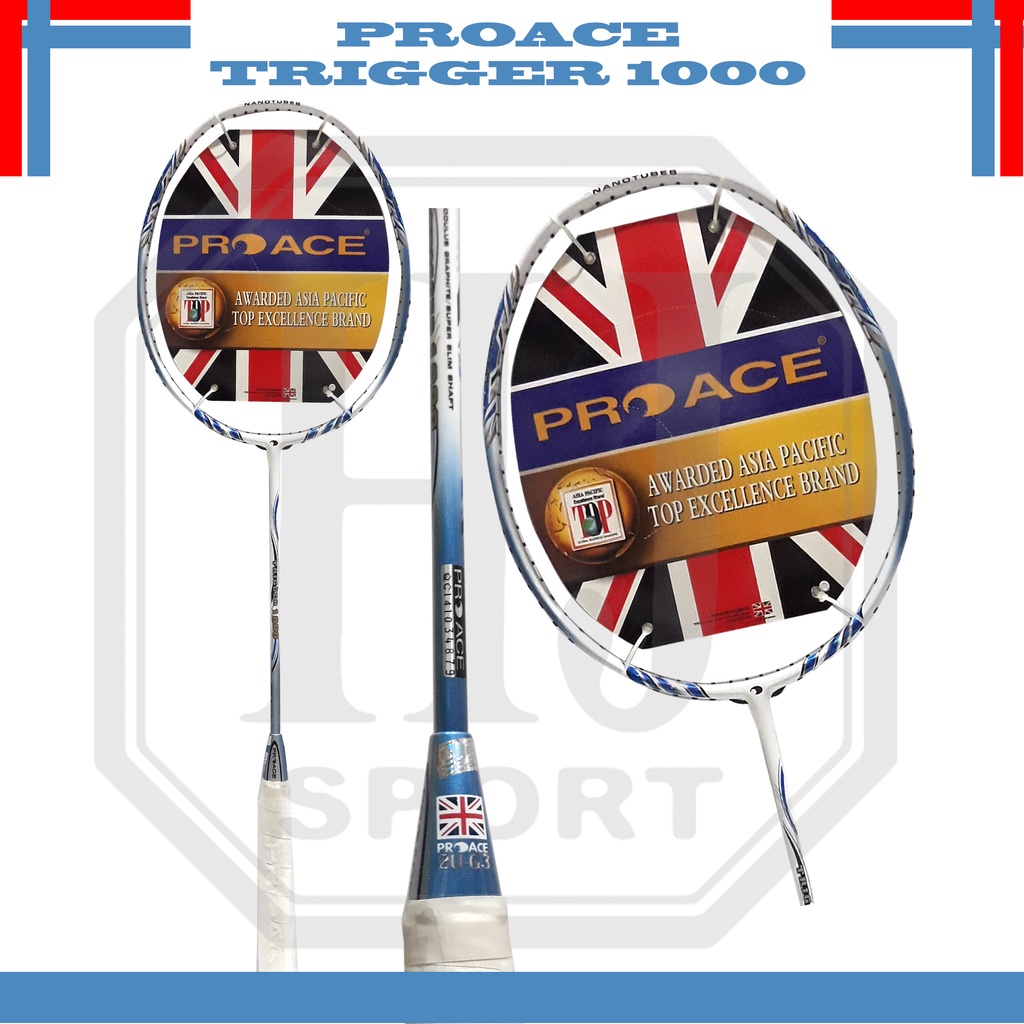 Jual Raket Badminton Original Pro Ace Trigger 1000 Bonus Komplit ...