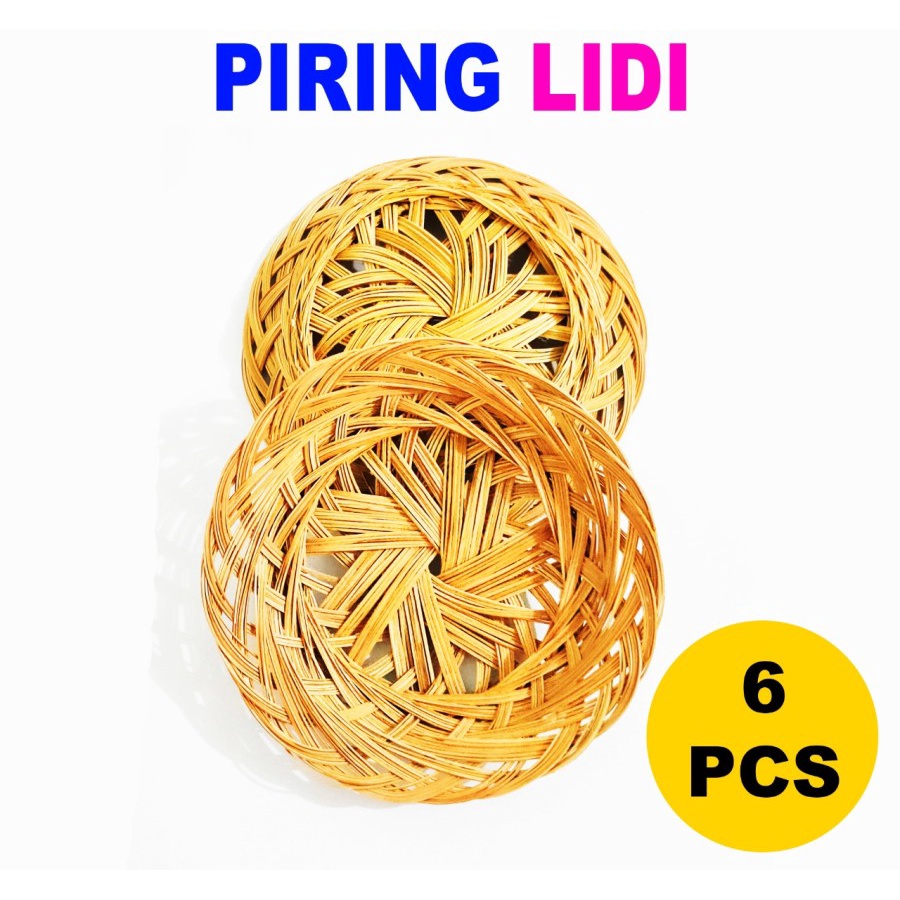 Jual Piring Lidi 6 Pcs - Piring Anyaman Rotan Bambu - Piring Angkringan ...