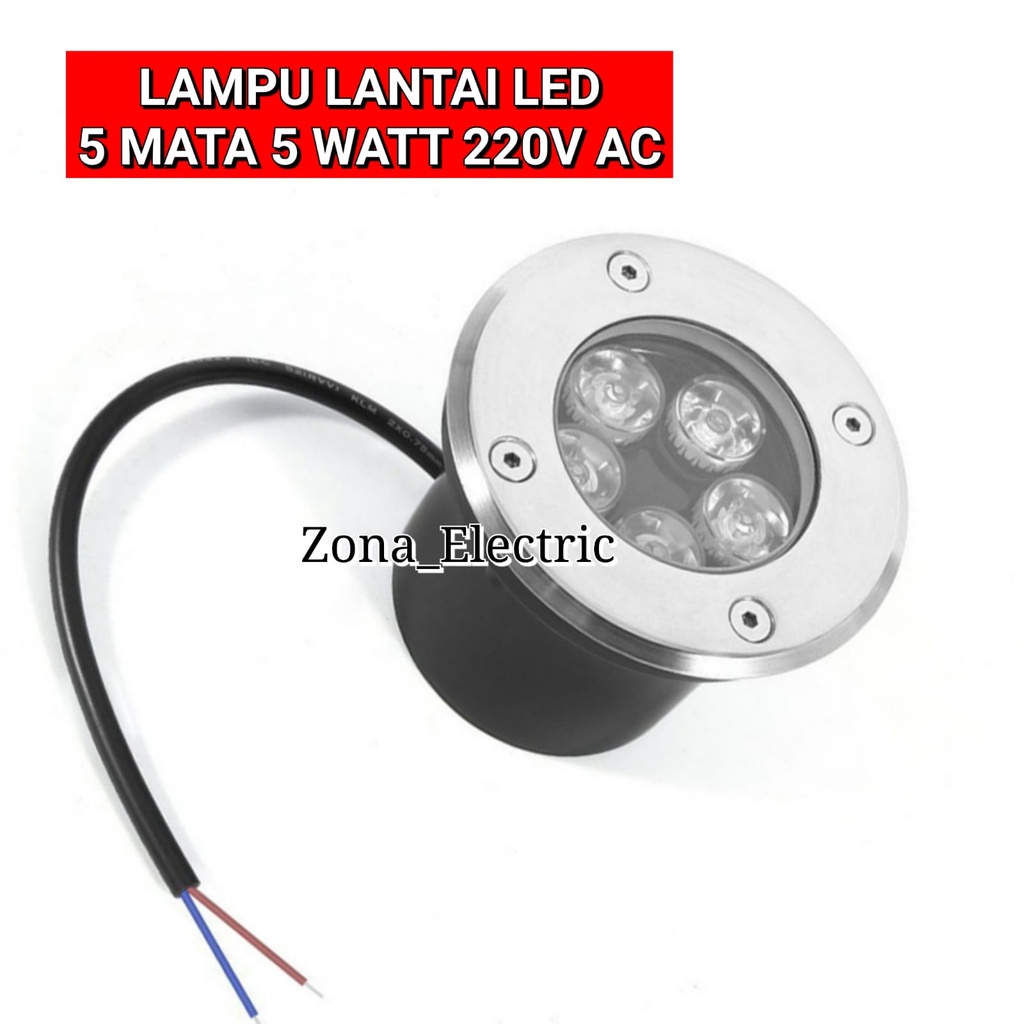 Jual LAMPU LANTAI LED 5 MATA 5 WATT 220V AC STEP LIGHT OUTDOOR UPLIGHT ...