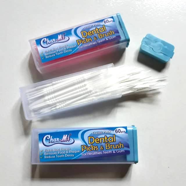 Jual Charmi Dental Tooth Pick & Brush 186A (Travel / Single Pack ...