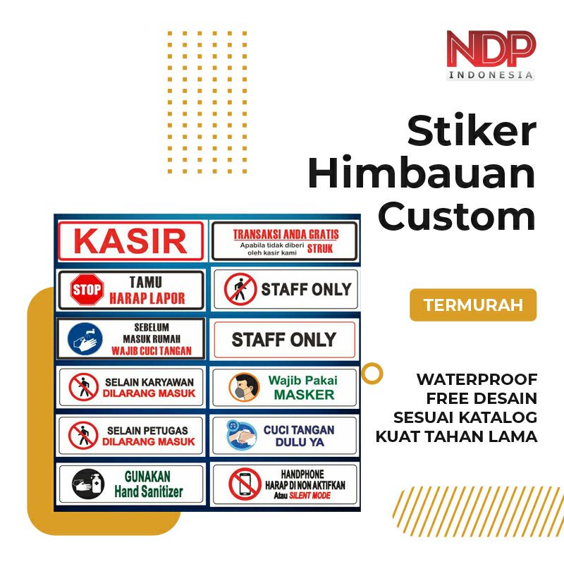 Jual STIKER HIMBAUAN KANTOR CUSTOM | Shopee Indonesia
