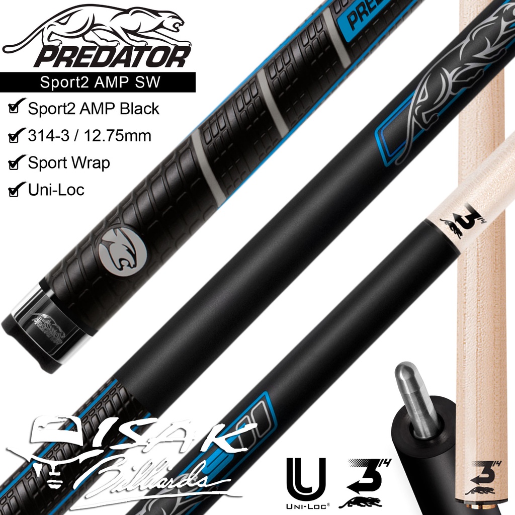Jual Predator Sport2 AMP SW Uniloc low Deflection Billiard Cue Stick ...