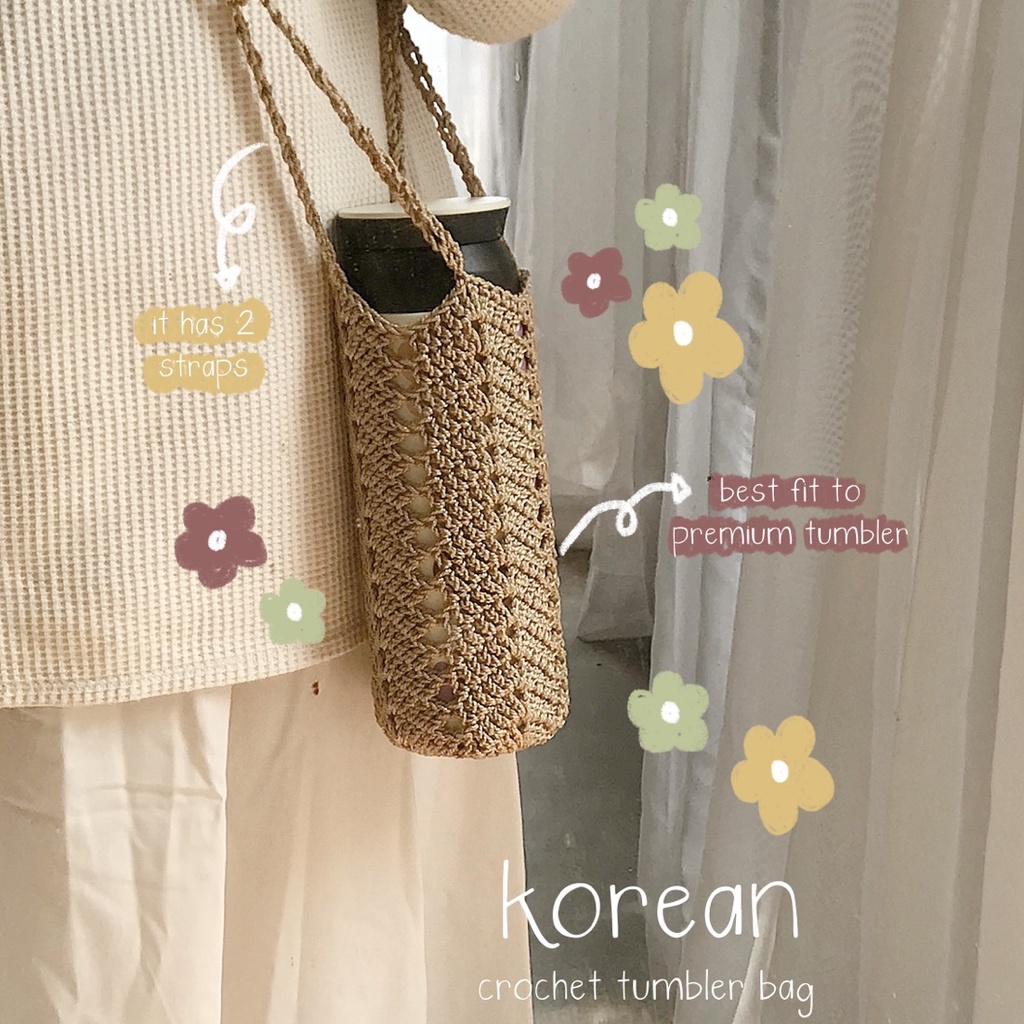 Jual Korean Crochet Tumbler Bag | Shopee Indonesia
