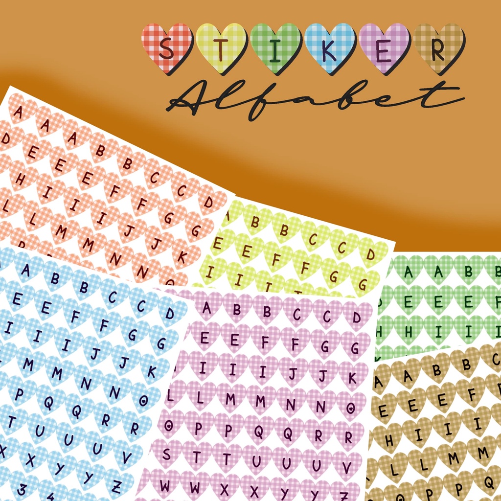 Jual [Sticker Party ] Stiker Alphabet Huruf Abjad Angka Bentuk Love ...