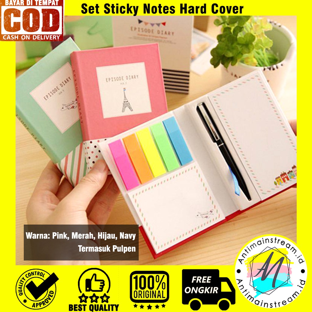 Jual GROSIR Set Sticky Notes dengan Hard Cover dan Pulpen + Notepad ...
