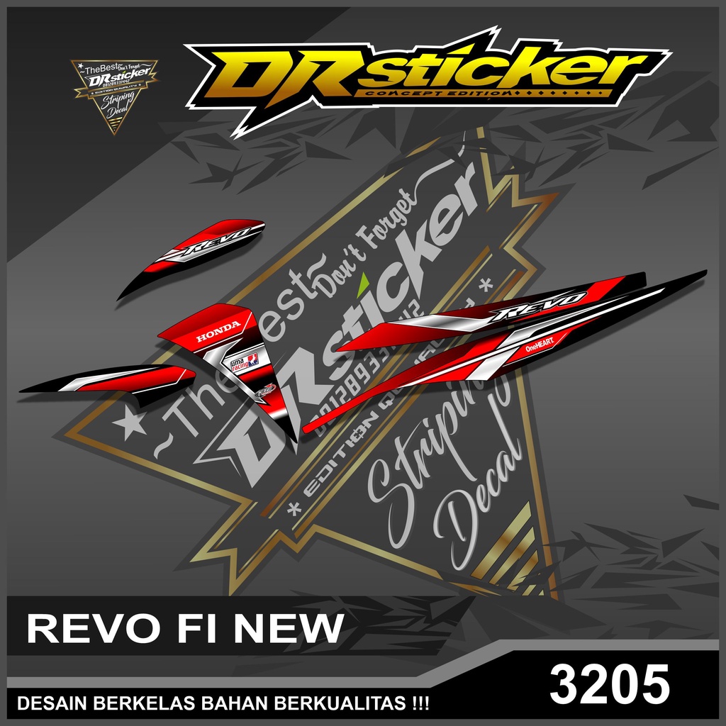 Jual 3205 Sticker Striping Revo Fi New Lis variasi Racing - Stiker ...