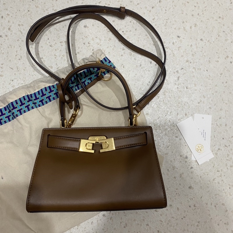 Jual Tory burch lee radziwill petite top handle moose ghw | Shopee ...