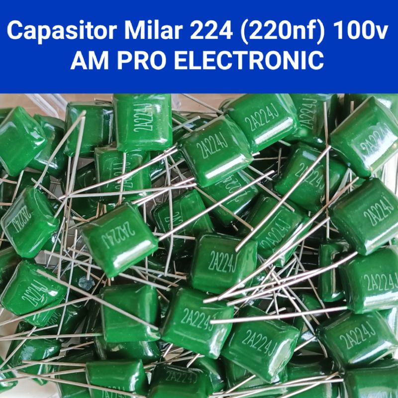 Jual Kapasitor Milar 224 100v 220nf Capacitor Mylar 220n 0.22uf ...