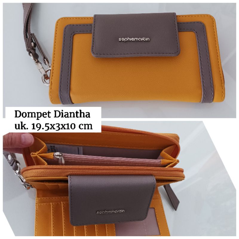 Jual Dompet panjang wanita Diantha Sophie Martin Paris (Black/Grey/Yellow) | Shopee Indonesia