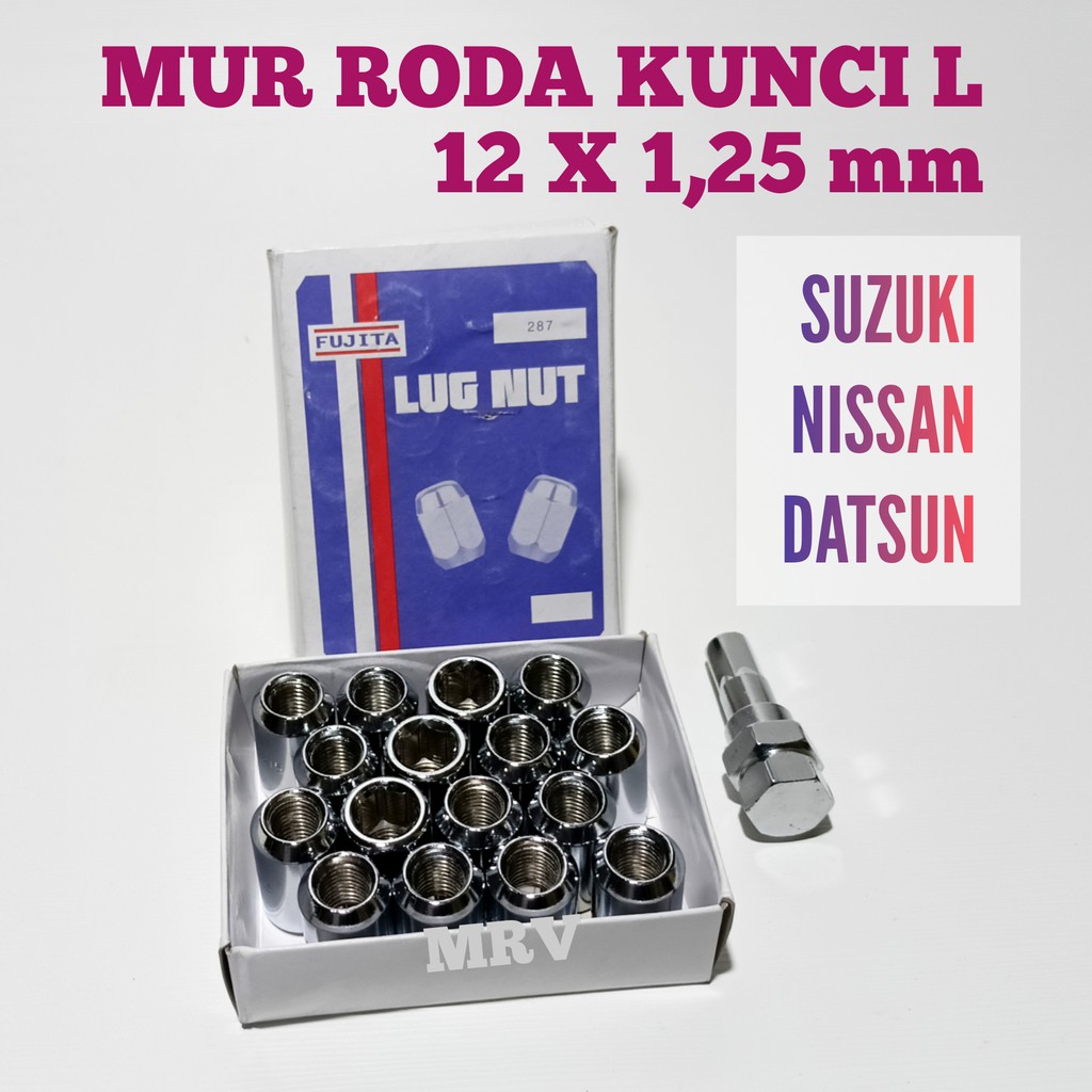 Jual MUR BAUT RODA VELG BAN MOBIL KUNCI L / LUG NUT FUJITA 12x1,25mm ...