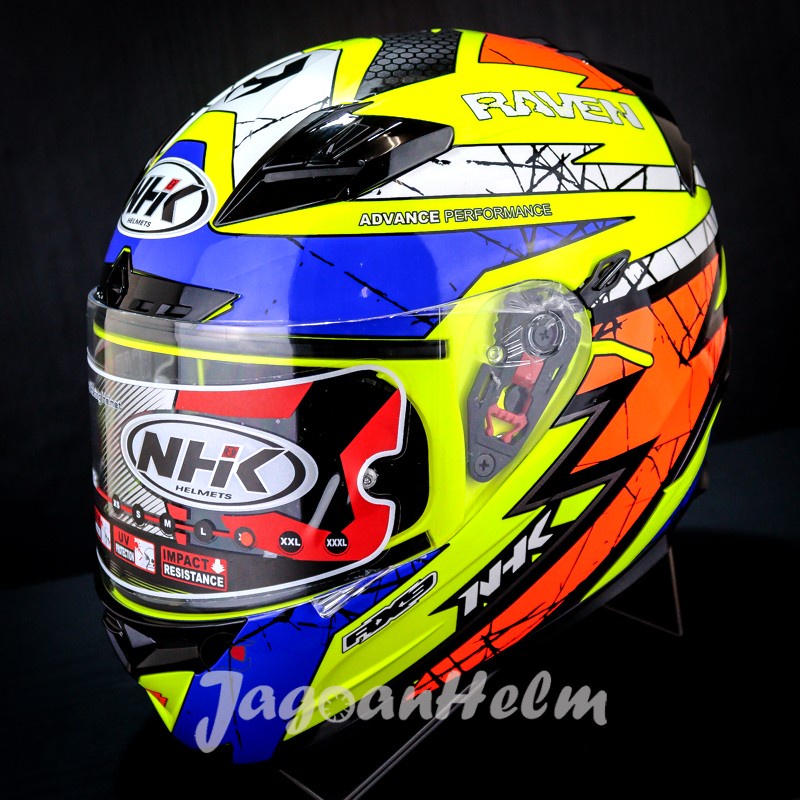 Jual HELM NHK RX9 RAVEN SE | YELLOW FLUO BLUE ORANGE | FULL FACE ...