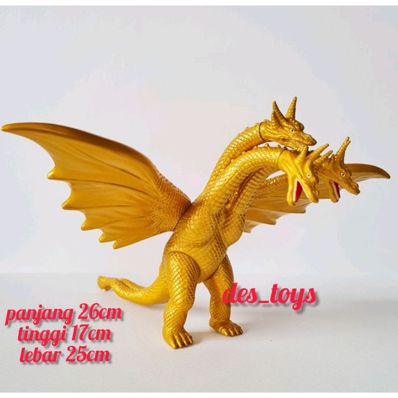 Jual ACTION FIGURE MAINAN GODZILA NAGA GHIDORAH MONSTER ZERO GODZILLA ...